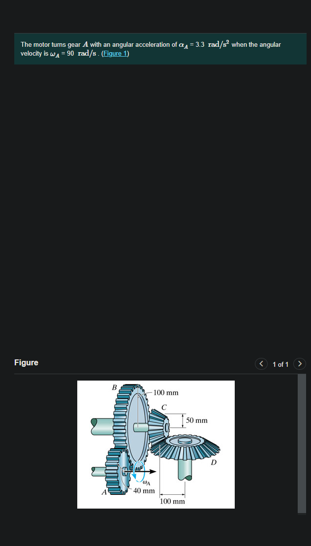 Solved The motor turns gear A with an angular acceleration | Chegg.com