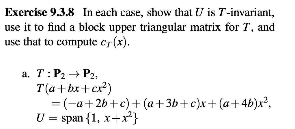 Solved Exercise 9.3.8 In each case, show that U is | Chegg.com