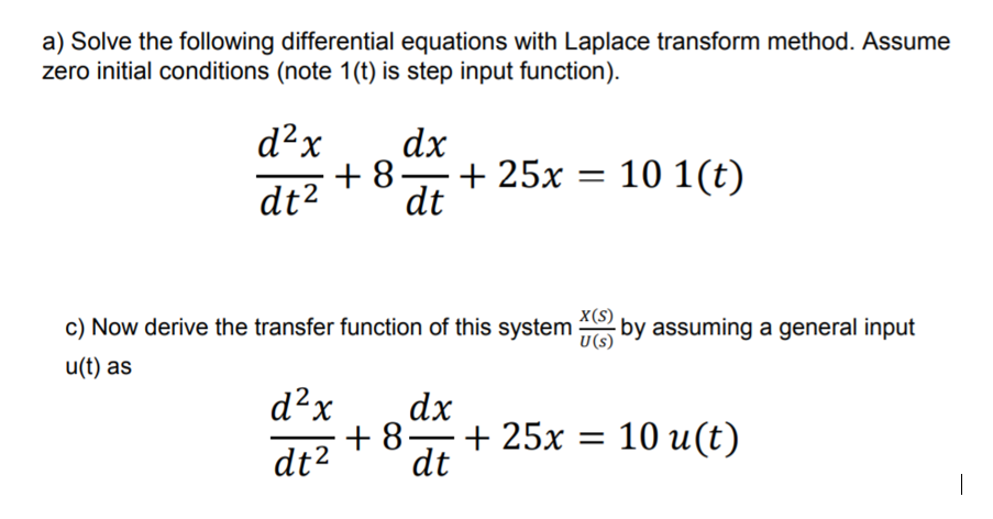 Solved a) Solve the following differential equations with | Chegg.com