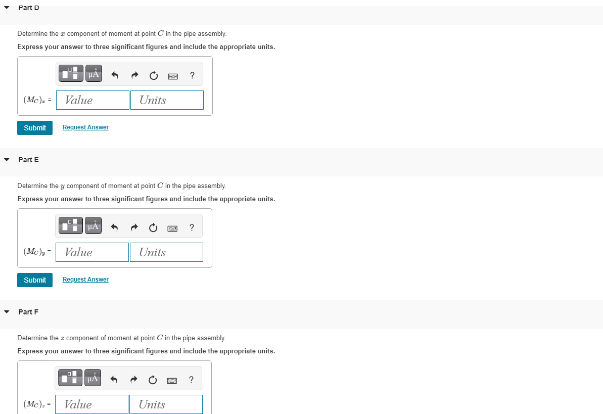 Solved Determine the x component of force at point C in | Chegg.com