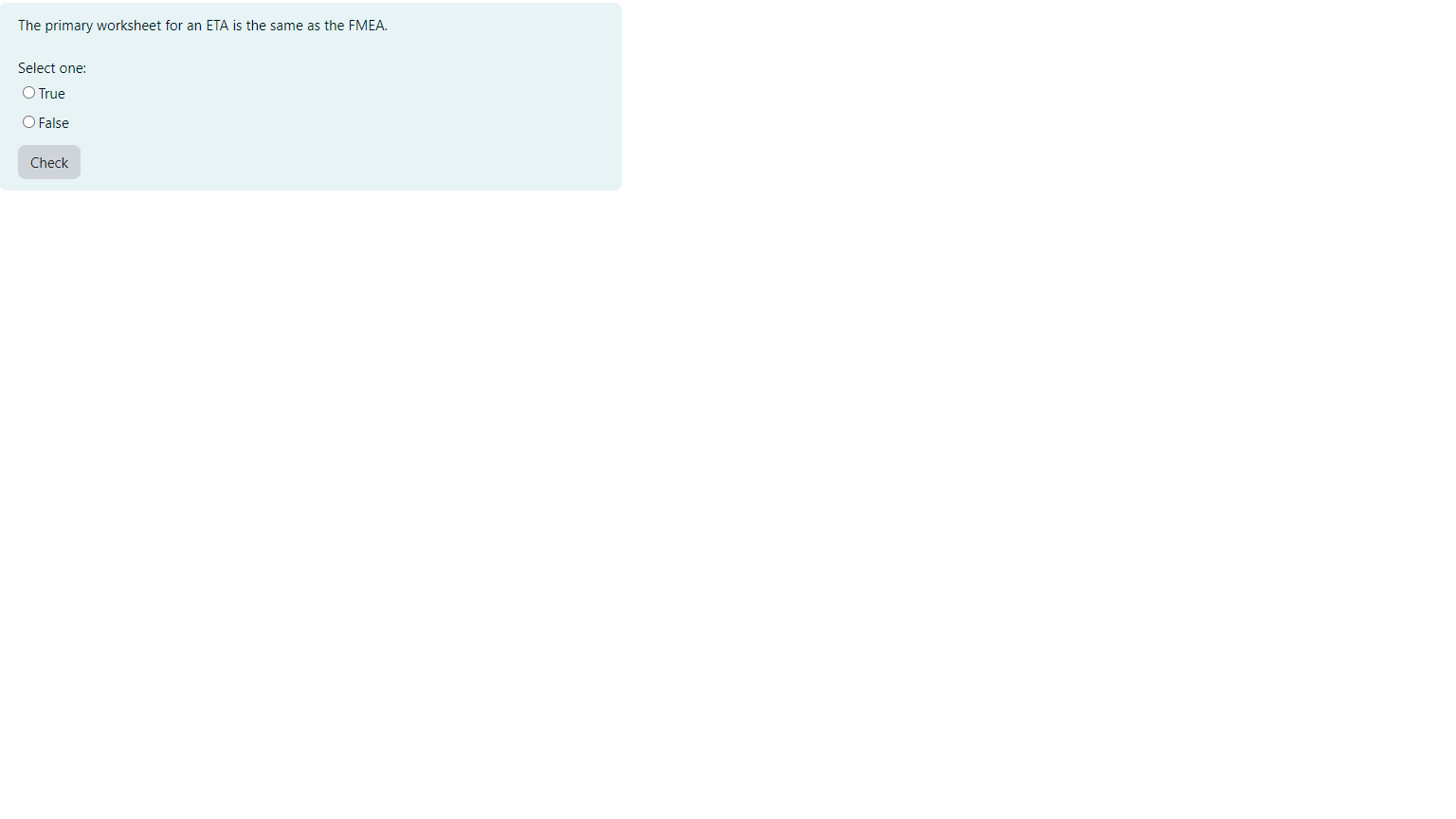 Solved The primary worksheet for an ETA is the same as the | Chegg.com