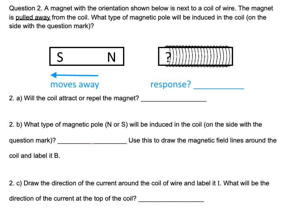 Solved Question 2. A magnet with the orientation shown below | Chegg.com