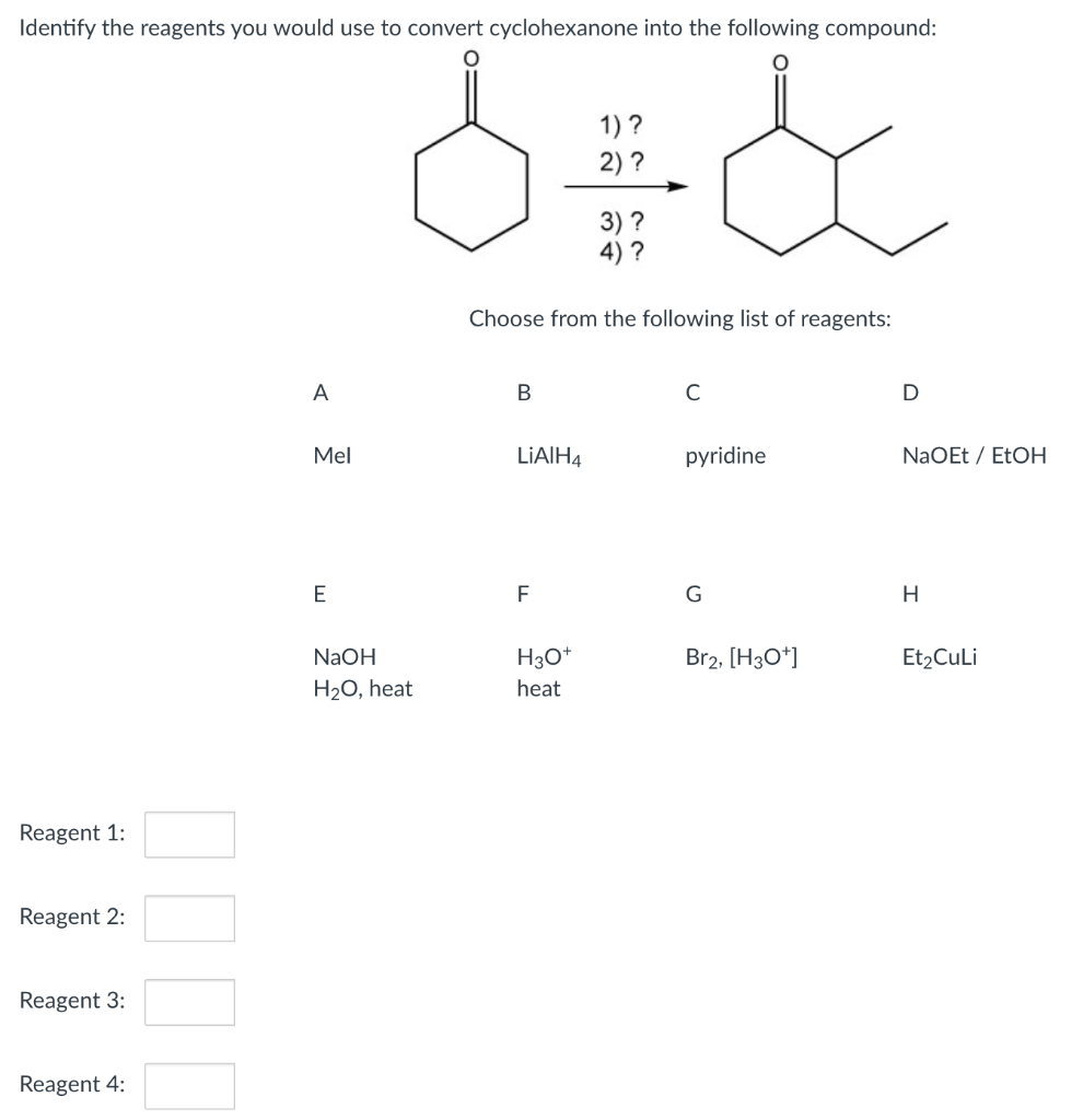 Solved Identify the reagents you would use to convert | Chegg.com