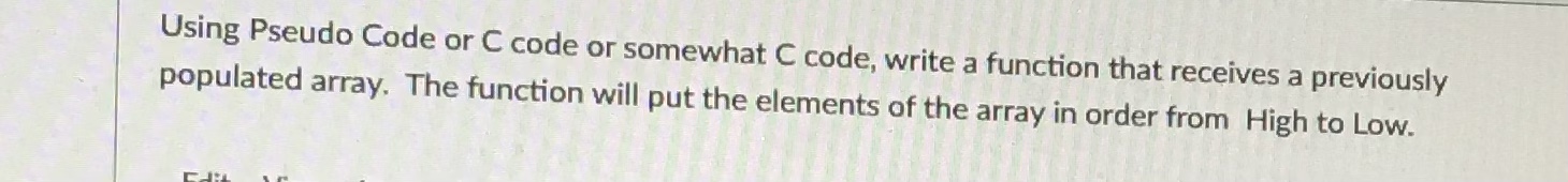 Solved Using Pseudo Code Or C Code Or Somewhat C Code Write 6118