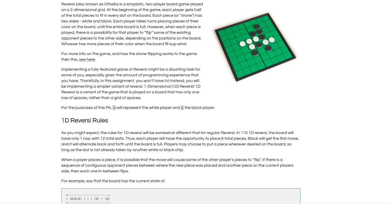 Solved Reversi (also known as Othello) is a simplistic, | Chegg.com