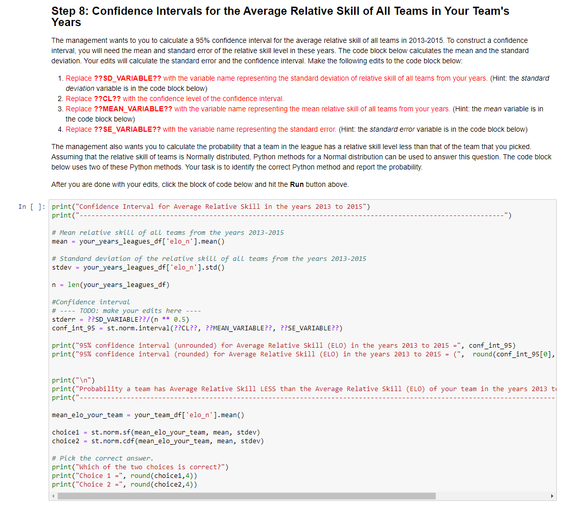 Solved Step 8: Confidence Intervals for the Average Relative | Chegg.com