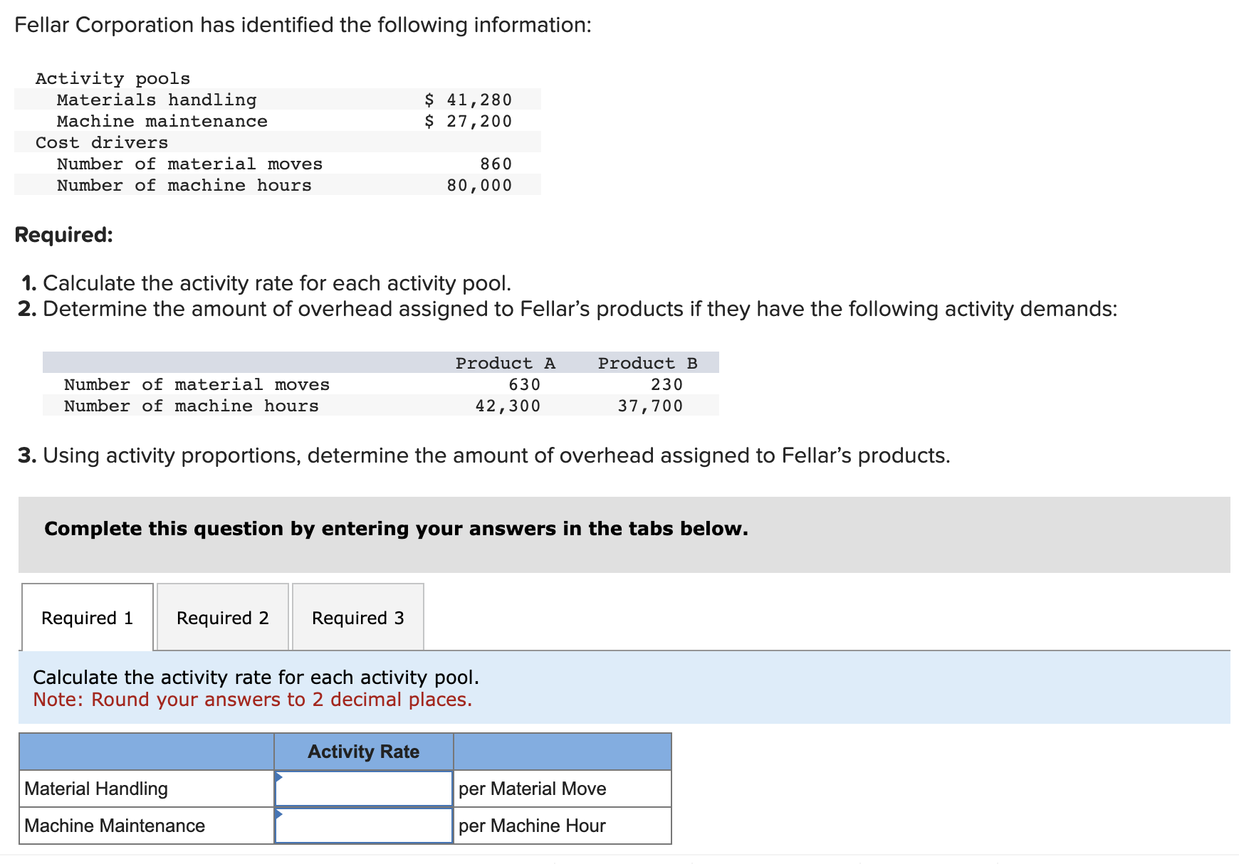 Solved Fellar Corporation has identified the following | Chegg.com