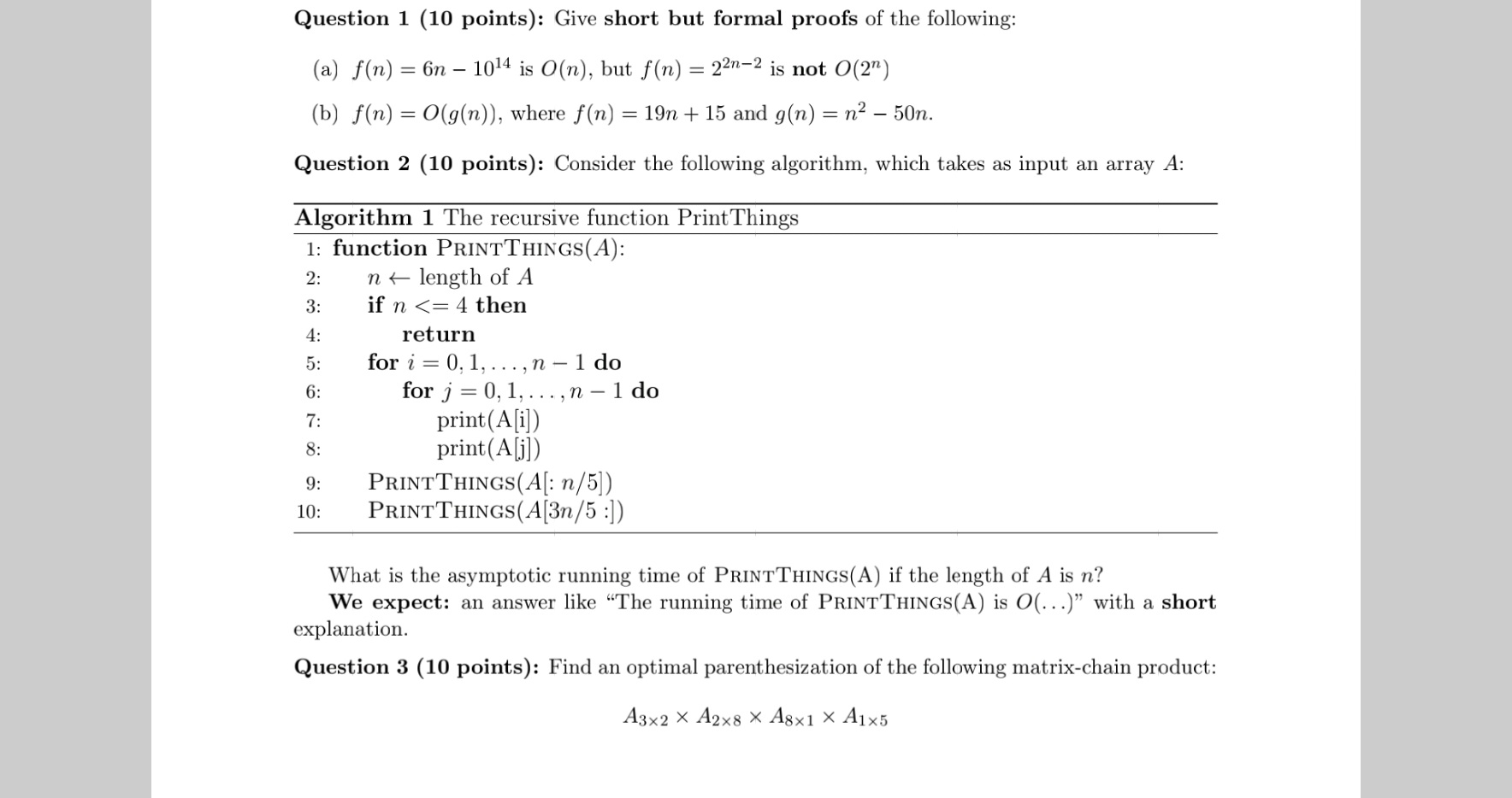 Solved Question 1 (10 points): Give short but formal proofs | Chegg.com Solved Question 1 (10 points): Give short but formal proofs | Chegg.com