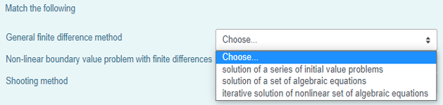 Solved Match the following General finite difference method | Chegg.com