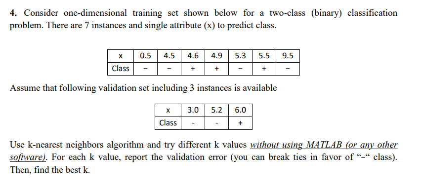 Solved 4. Consider one-dimensional training set shown below | Chegg.com