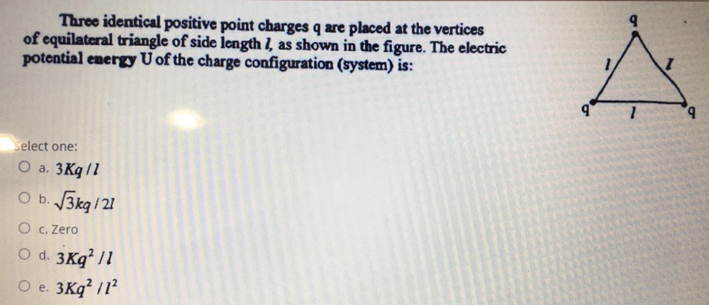 Solved Three identical positive point charges q are placed | Chegg.com