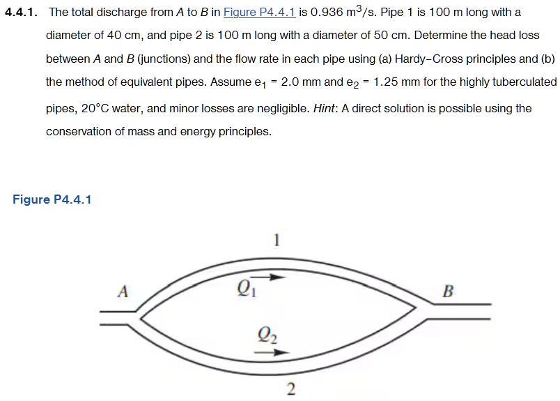 Solved Applied Hydraulics #4.4.1. ﻿The total discharge from | Chegg.com