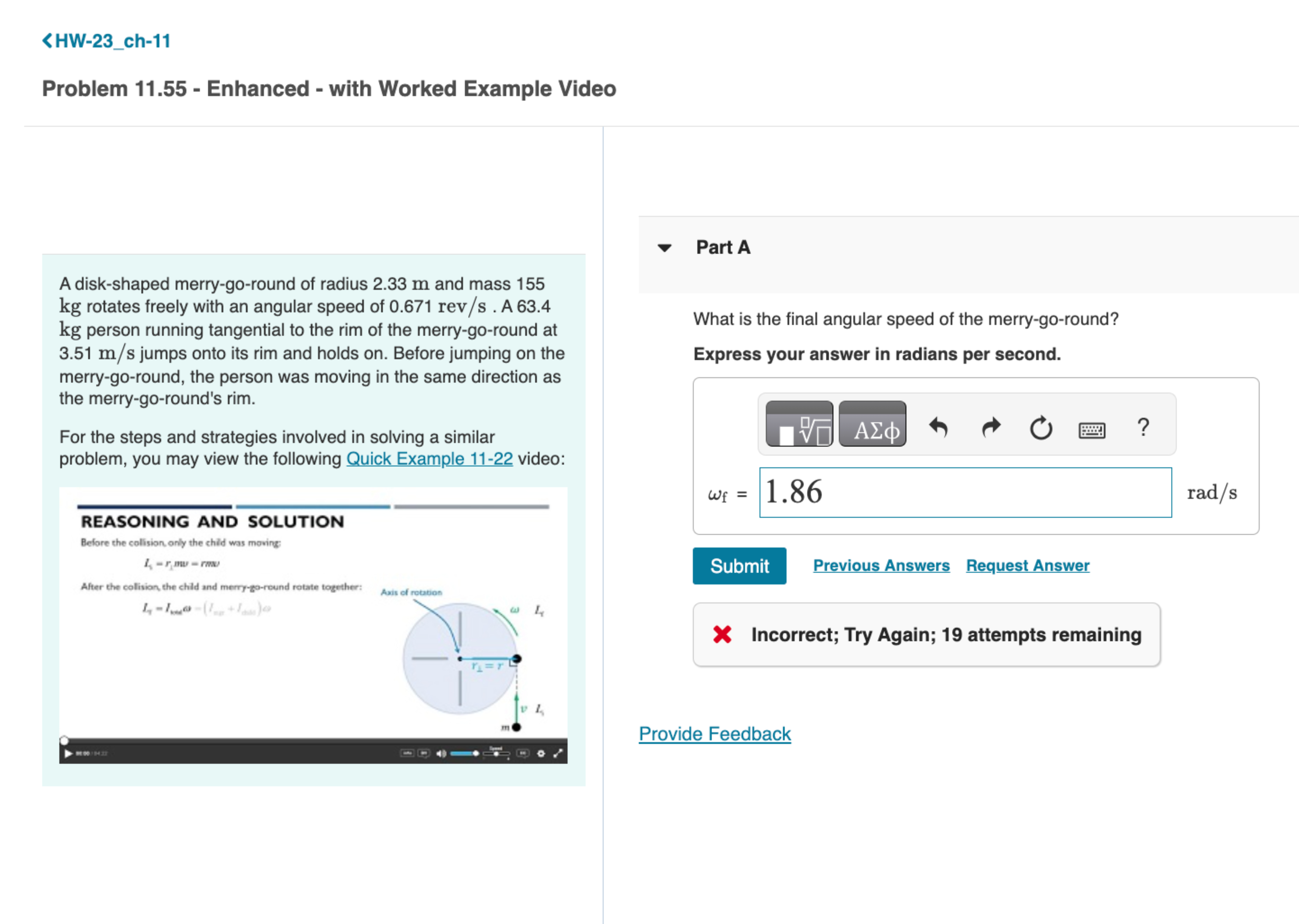 Solved Problem 11.55 - ﻿Enhanced - ﻿with Worked Example | Chegg.com
