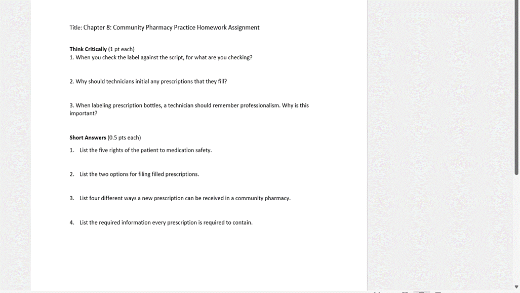 Solved Title: Chapter 8: Community Pharmacy Practice | Chegg.com