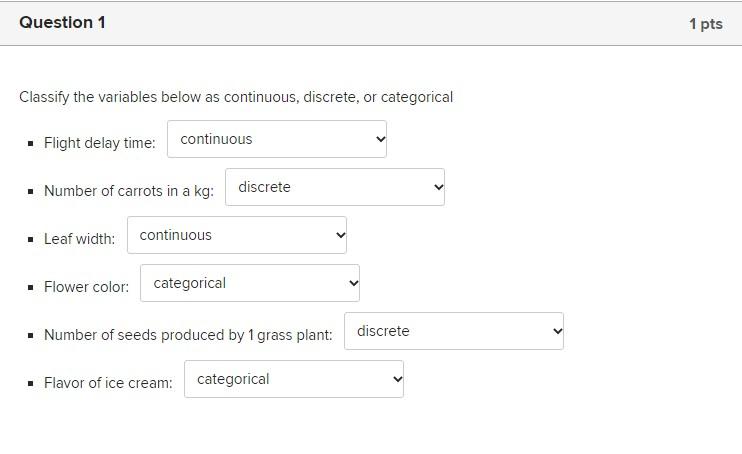 Solved Classify the variables below as continuous, discrete, | Chegg.com