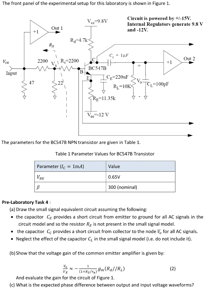 Solved The front panel of the experimental setup for this | Chegg.com