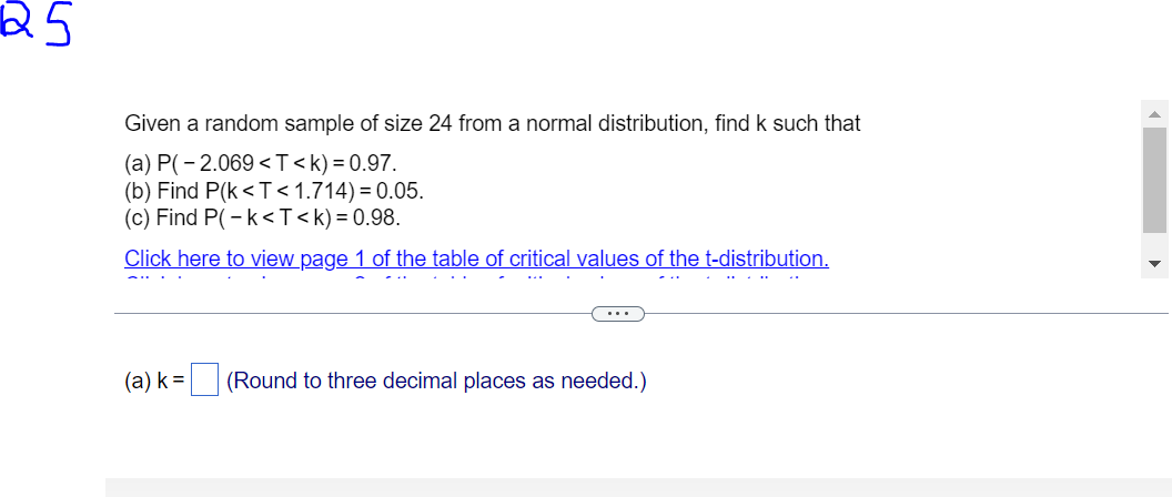 Solved Given a random sample of size 24 from a normal | Chegg.com