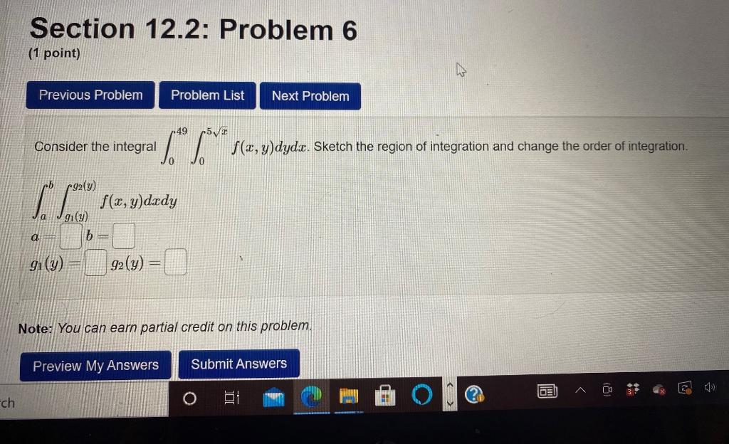 Solved Section 12.2: Problem 6 (1 point) Previous Problem | Chegg.com