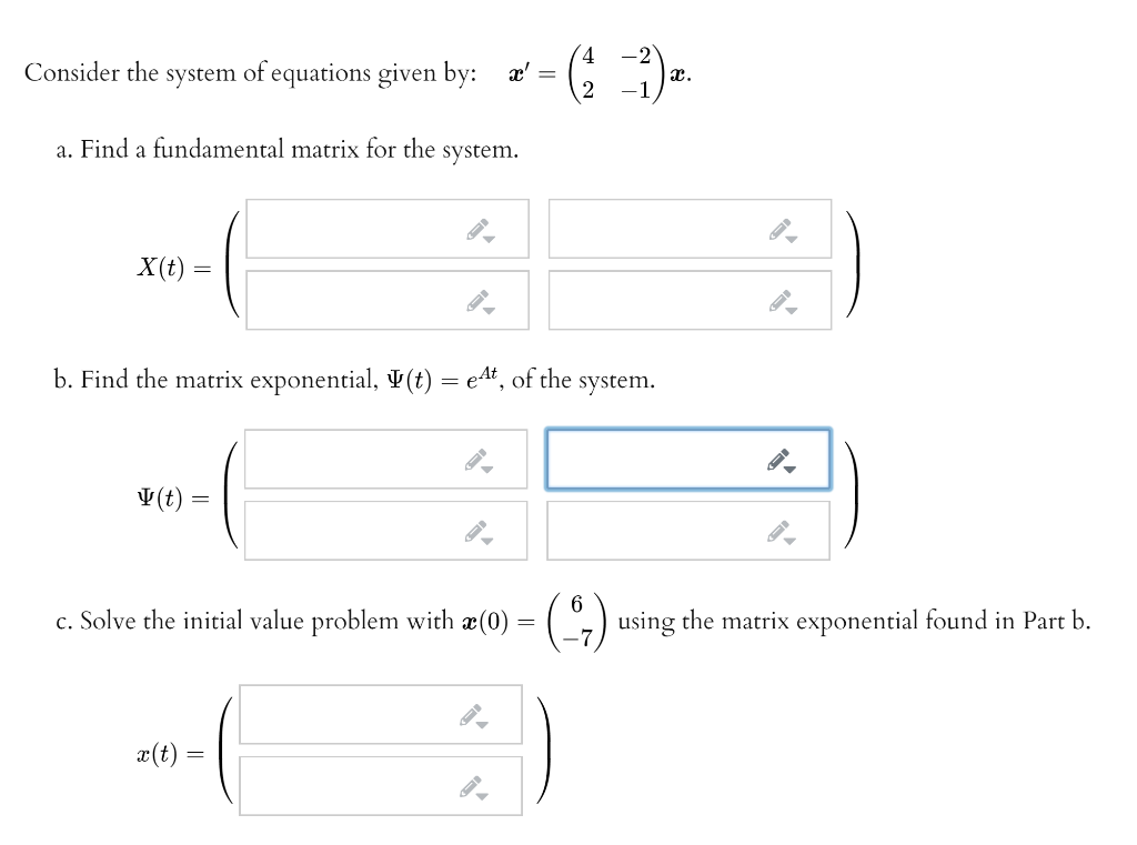 Solved Consider the system of equations. Find a fundamental | Chegg.com