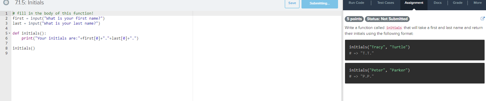 Solved Fill In The Body Of This Function First