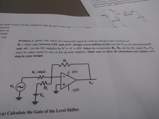 Solved ng diode cirecuit is in DC conditions; find Ve and I | Chegg.com