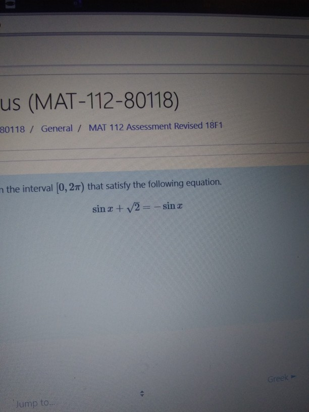 Solved us (MAT-112-80118) 80118 General/ MAT 112 Assessment | Chegg.com