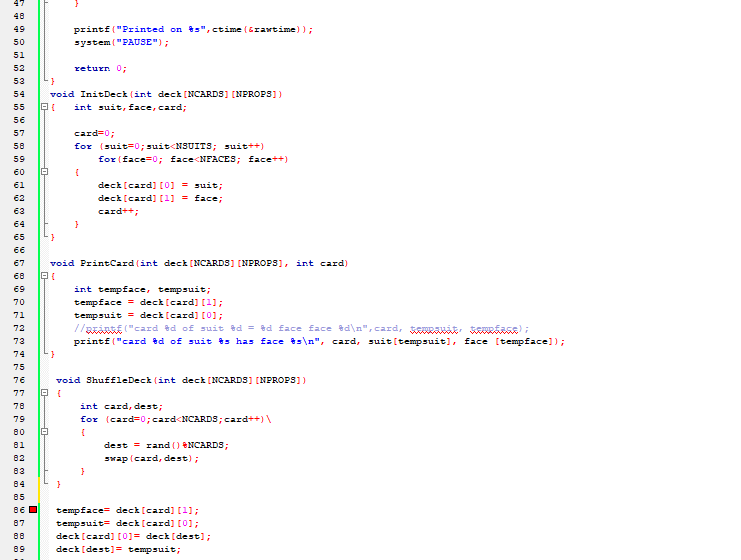 Solved EEL 2880 Homework – Shuffle & Print a Deck Write a | Chegg.com