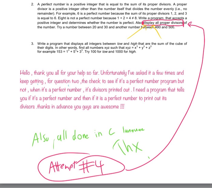 Solved A perfect number is a positive integer that is equal | Chegg.com