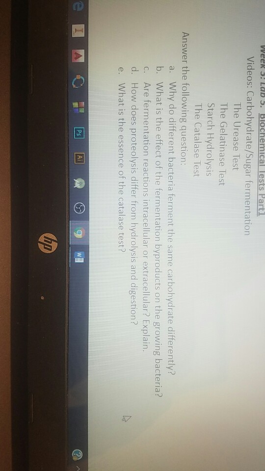 Solved Week : Lab. Blöchemical lests Partl Videos: | Chegg.com