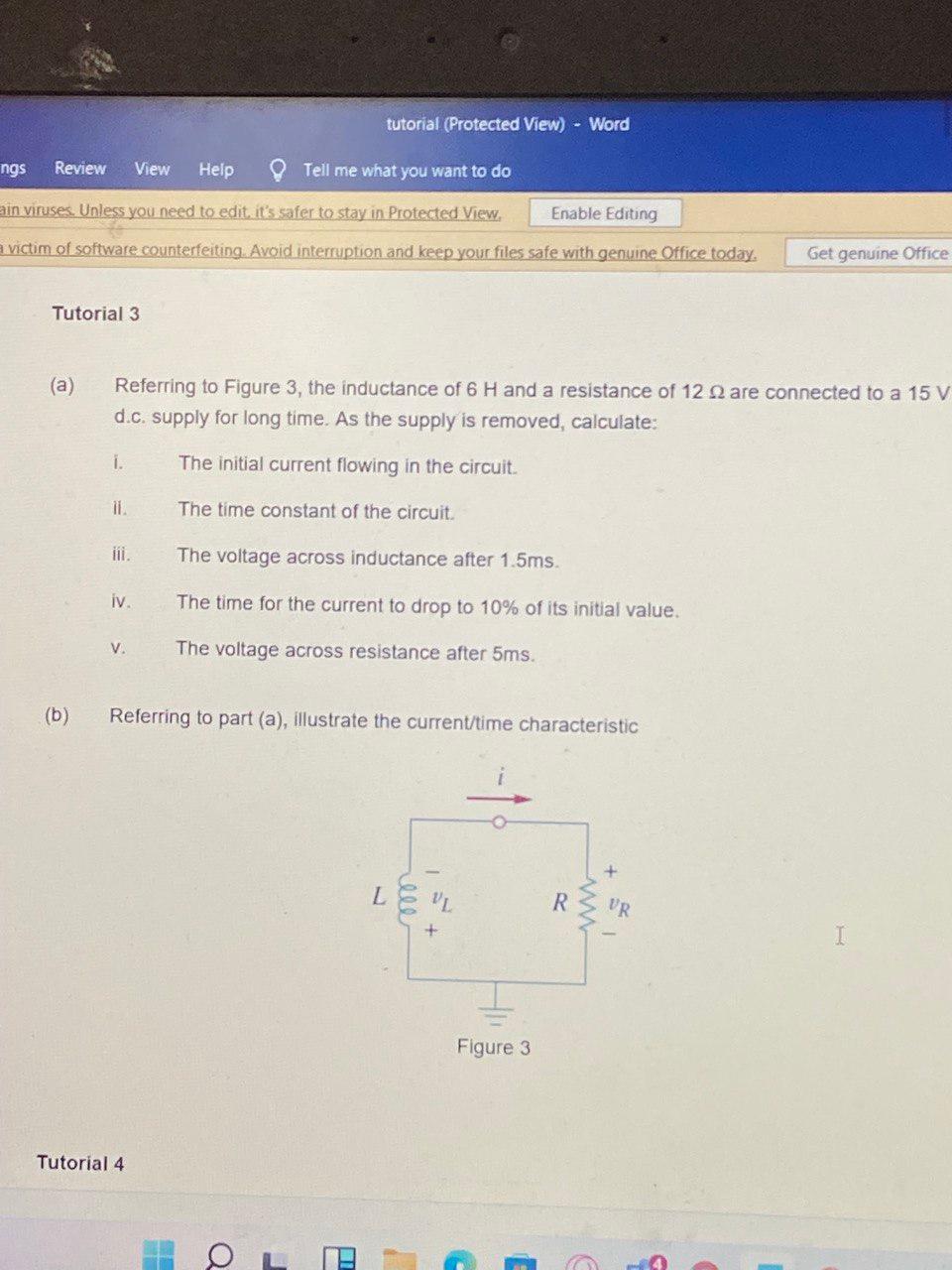 Solved tutorial (Protected View) - Word ngs Review View Help | Chegg.com
