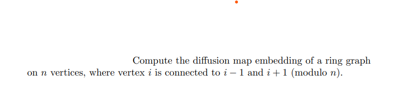 Solved Compute the diffusion map embedding of a ring graphon | Chegg.com