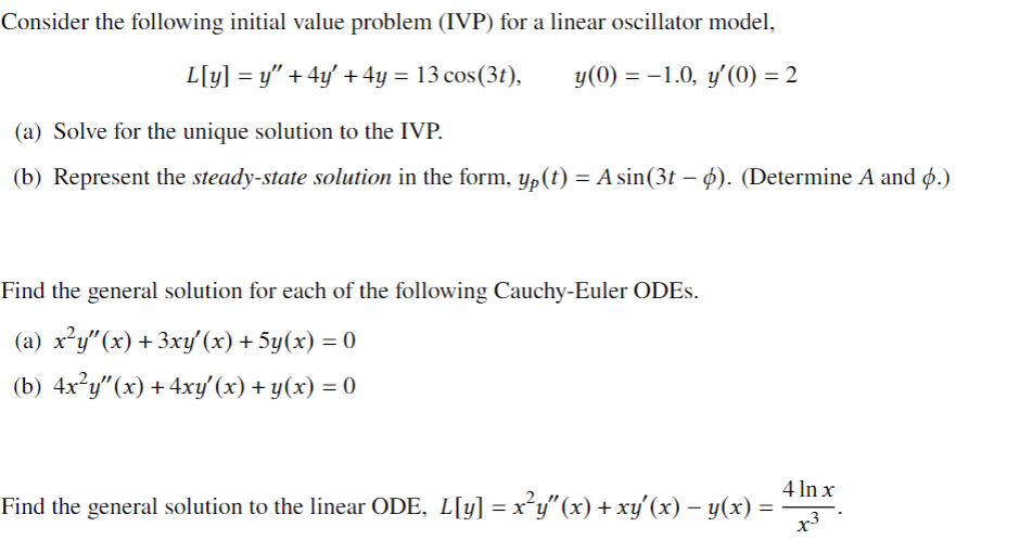 Solved Consider the following initial value problem (IVP) | Chegg.com