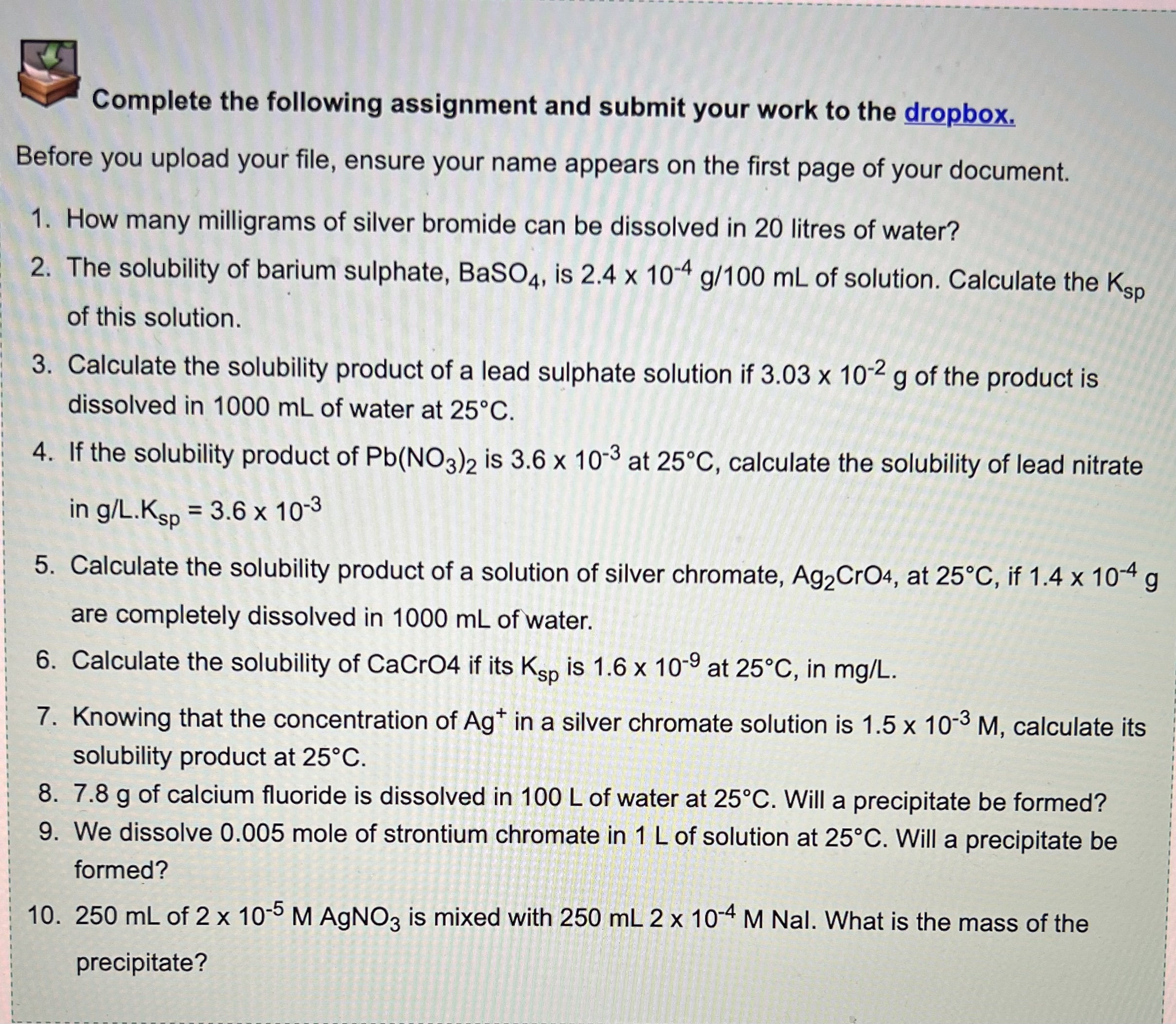 Solved Complete the following assignment and submit your | Chegg.com