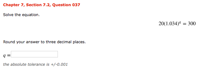 Solved Chapter 7, Section 7.2, Question 037 Solve the | Chegg.com