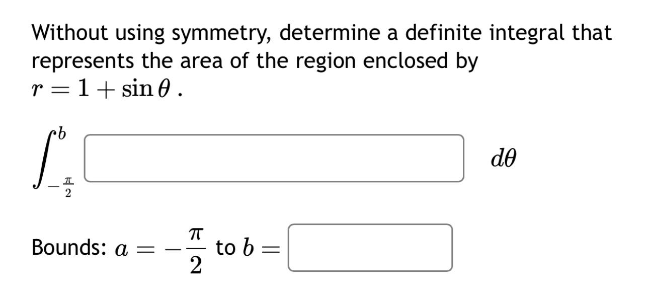 Solved Without using symmetry, determine a definite integral | Chegg.com