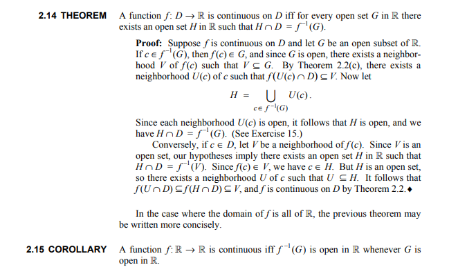 Solved exists an open set H in R such that H∩D=f−1(G). | Chegg.com