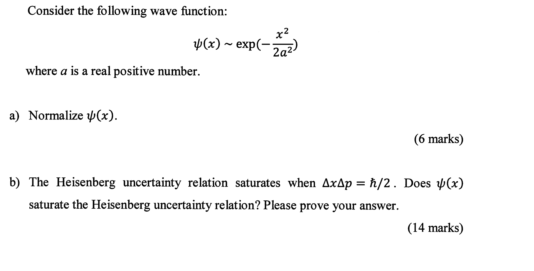 Solved Consider the following wave function: | Chegg.com