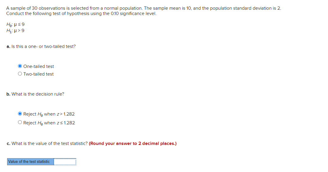 Solved A sample of 30 observations is selected from a normal | Chegg.com