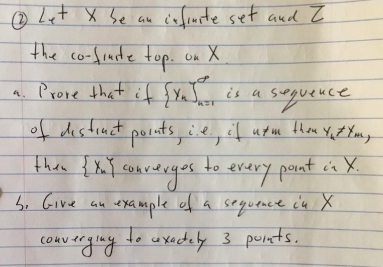 Solved 4 Let y be an infinite set and Z the co-finite top. | Chegg.com