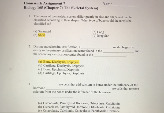 Solved Homework Assignment 7 Biology 165 (Chapter 7: The | Chegg.com