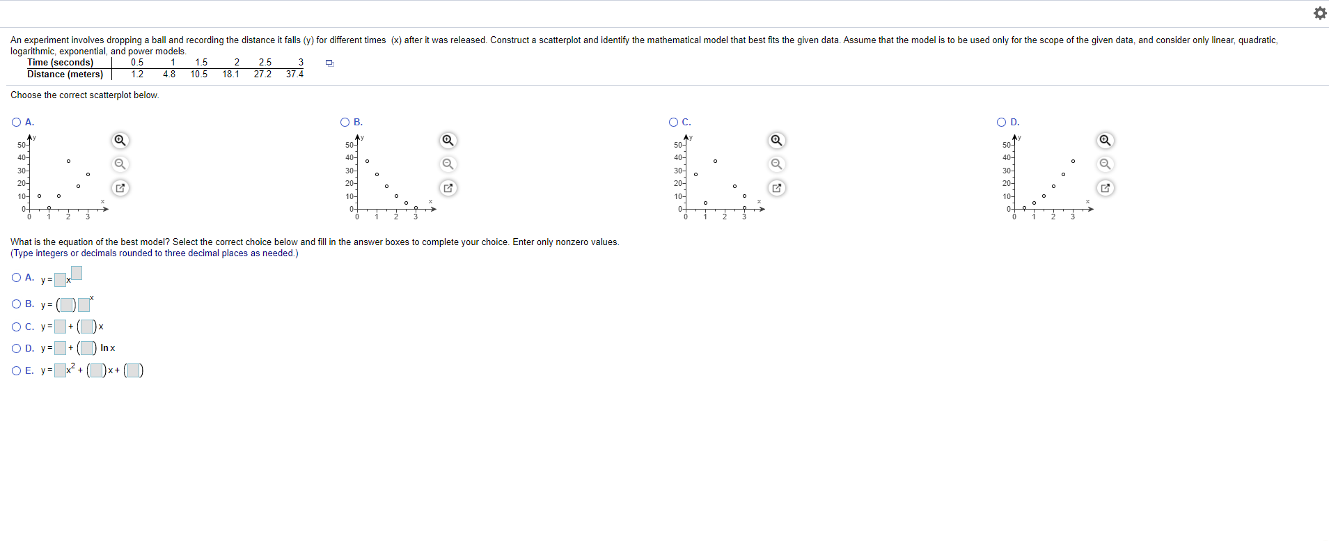 Solved An experiment involves dropping a ball and recording | Chegg.com