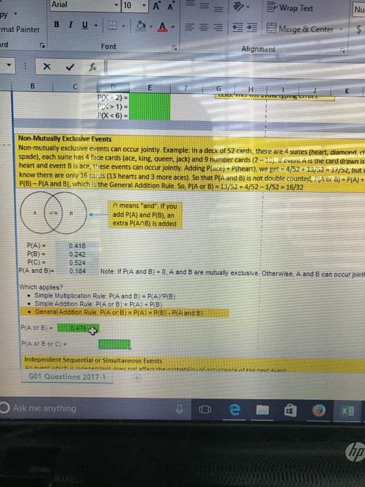 Solved Non Mutually Exclusive Events Non mutually exclusive | Chegg.com
