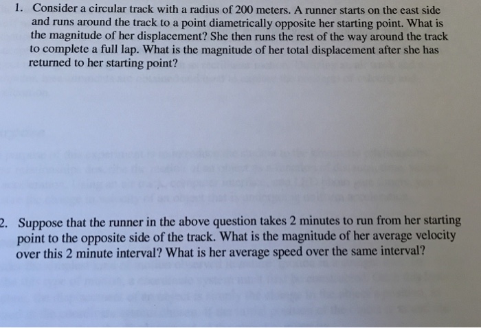 Solved 1. Consider a circular track with a radius of 200 | Chegg.com
