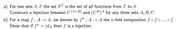 Solved a) For two sets S,T the set ST is the set of all | Chegg.com