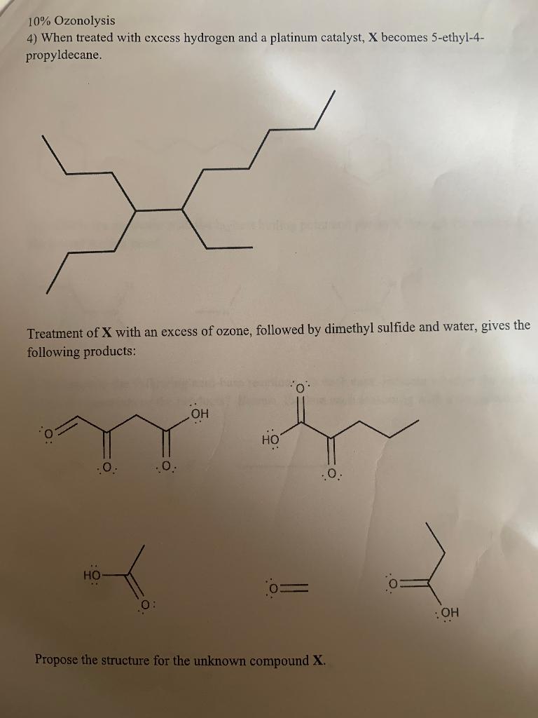 Solved When treated with excess hydrogen and platinum | Chegg.com
