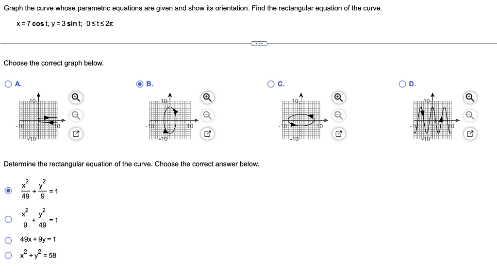 Solved Graph the curve whose parametric equations are given | Chegg.com