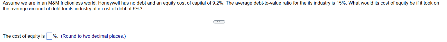 Solved Assume we are in an M\&M frictionless world. | Chegg.com
