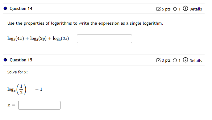 Solved Use the properties of logarithms to write the | Chegg.com