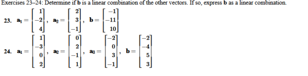 Solved Exercises 23-24: Determine if b is a linear | Chegg.com
