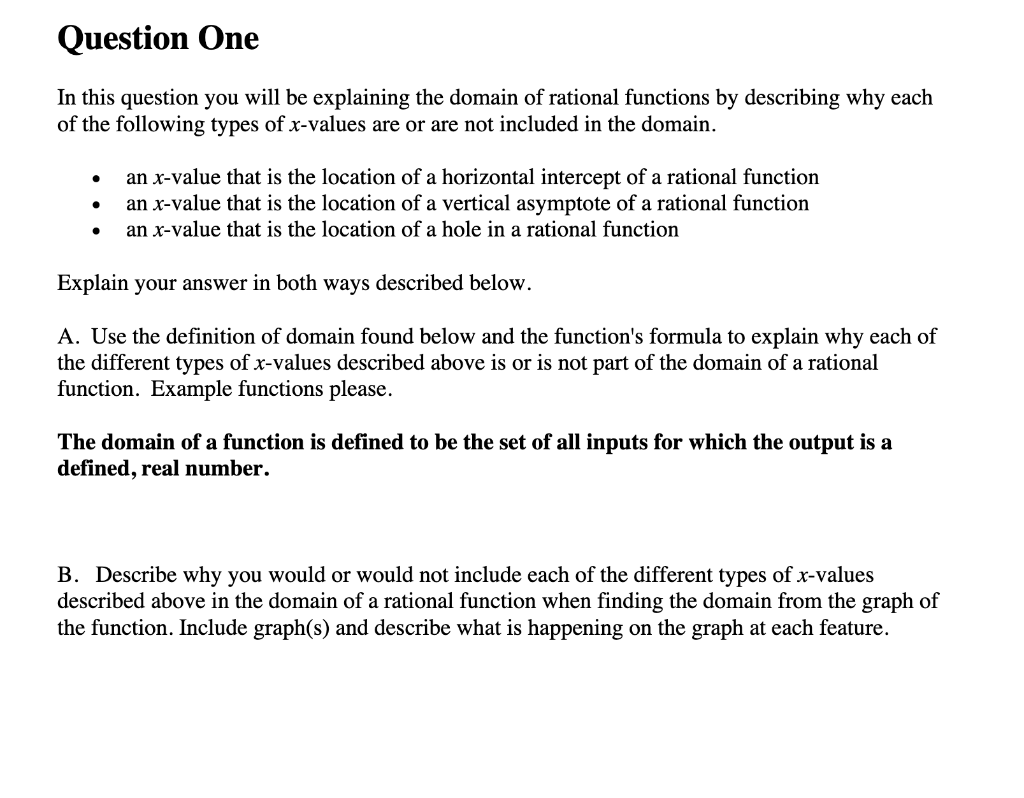 Solved Question One In this question you will be explaining | Chegg.com